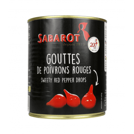 Vente en gros GOUTTE DE POIVRON ROUGE BOITE 4/4 SABAROT